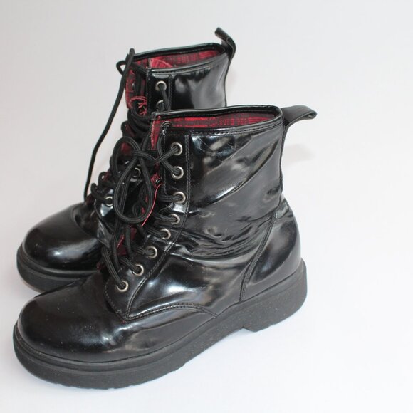 BONGO | Shoes | Vintage Bongo Grungy Black Pleather Combat Boots | Poshmark